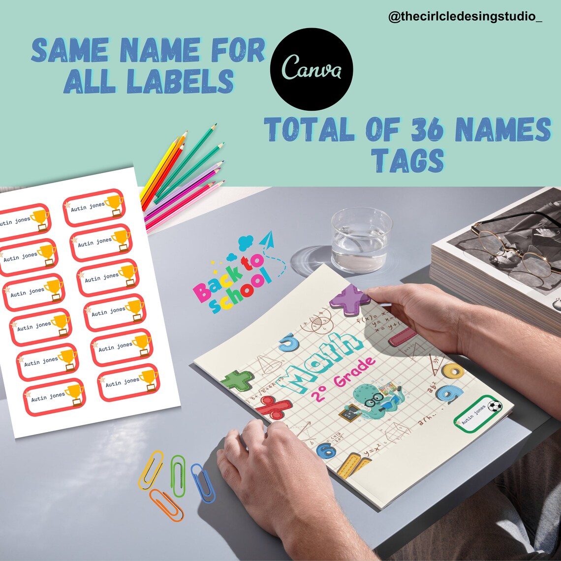 Back to School Editable Name Tags, Personalized Back to School Soccer ...