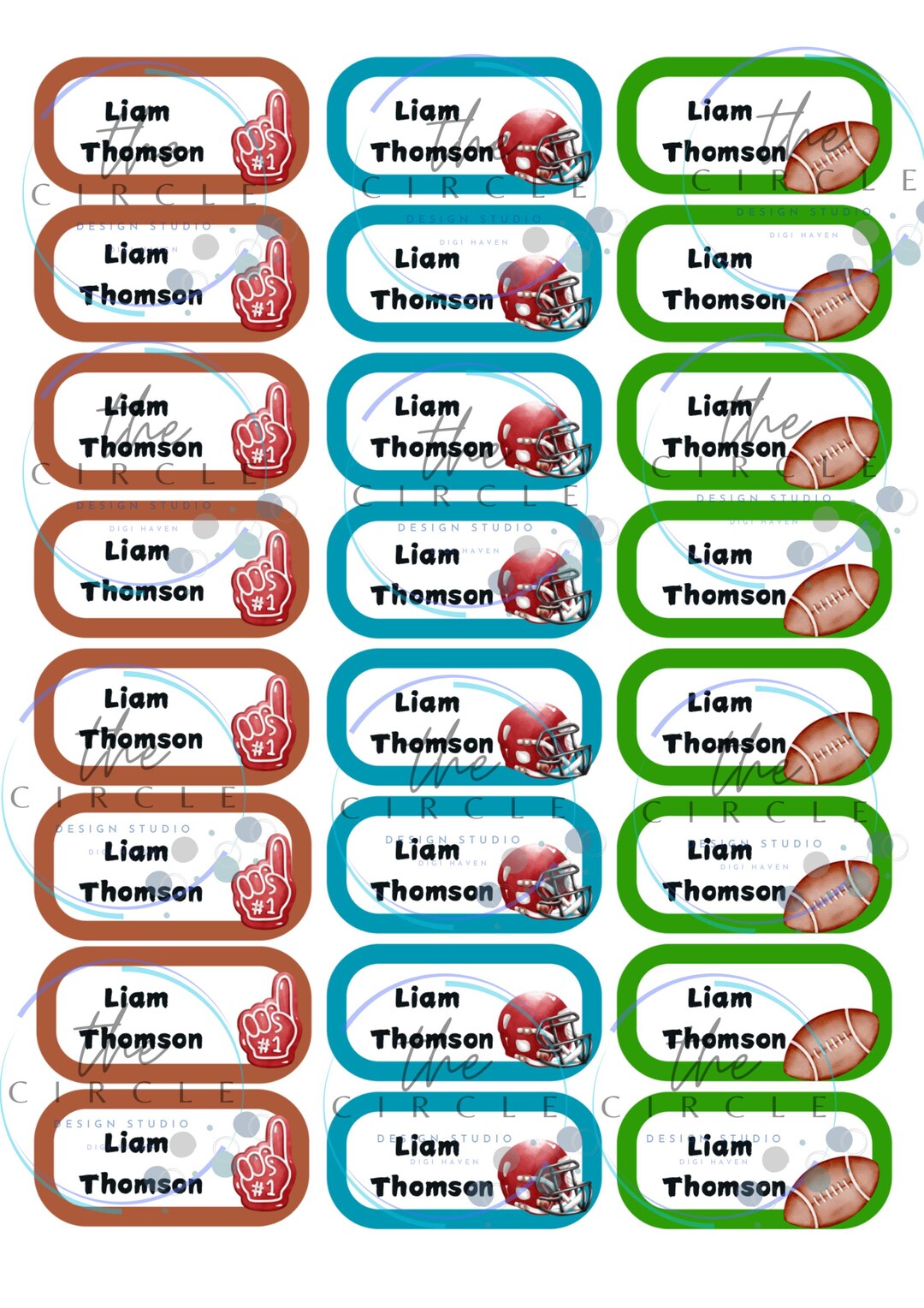 Back to School Editable Name Tags, Personalized Back to School American ...