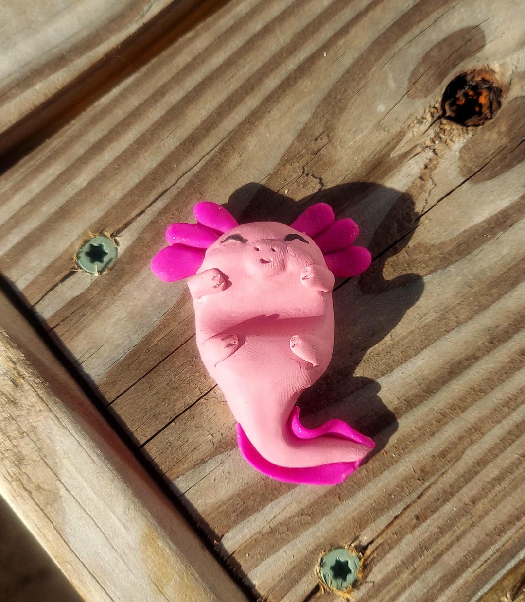 Axolotl Paintbrush Rest, Pen and Pencil Holder, Handmade Polymer Clay ...