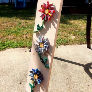 Large Bottle Cap Flowers in Red, White, and Blue, Beer Lovers Gift Idea ...