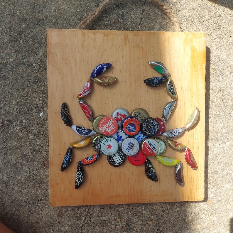 Bottle Cap Crab Art Recycled Bottle Caps Upcycled Design, Gift Idea for ...