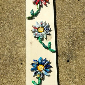 Large Bottle Cap Flowers in Red, White, and Blue, Beer Lovers Gift Idea ...