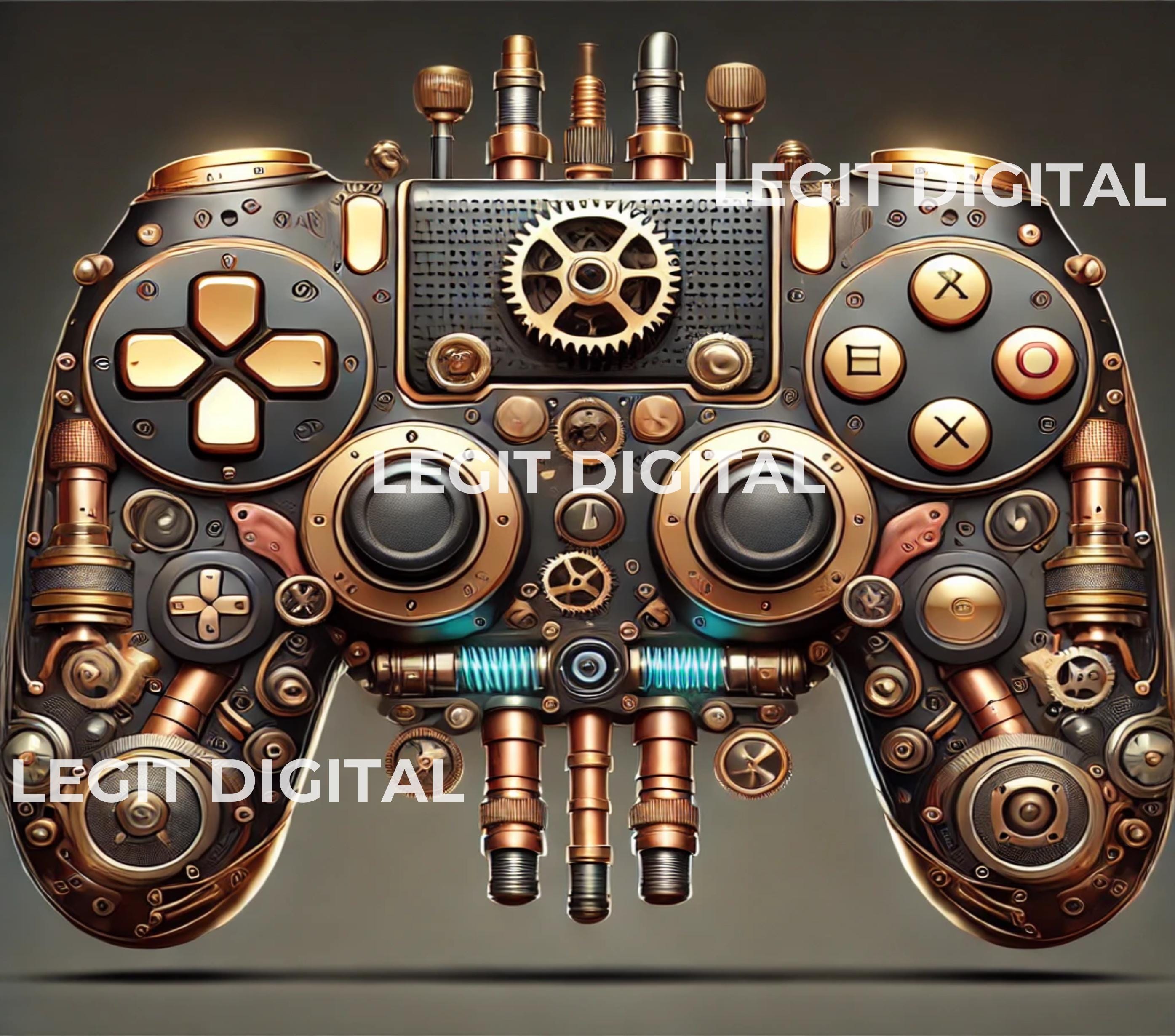 Steampunk Gamer Controller PNG, Sublimation PNG Print, Steampunk Controller 300DPI, PNG ...