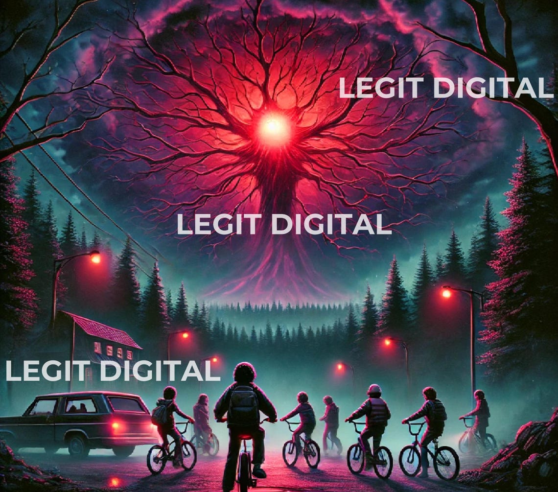 Stranger Things PNG: Spooky Forest Sublimation Design (300DPI) - Etsy