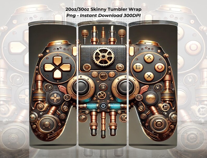 Steampunk Gamer Controller PNG, Sublimation PNG Print, Steampunk ...