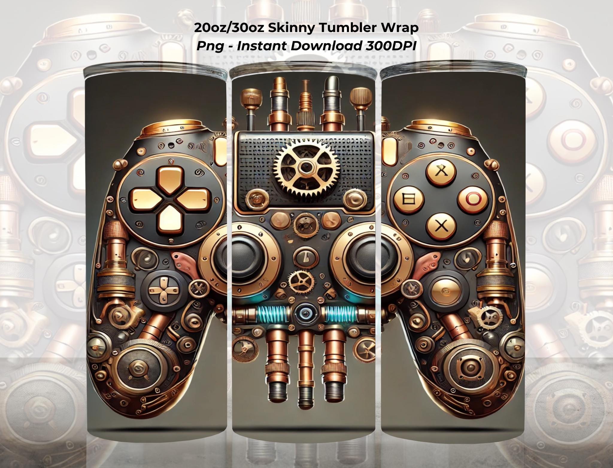 Steampunk Gamer Controller PNG, Sublimation PNG Print, Steampunk Controller 300DPI, PNG ...
