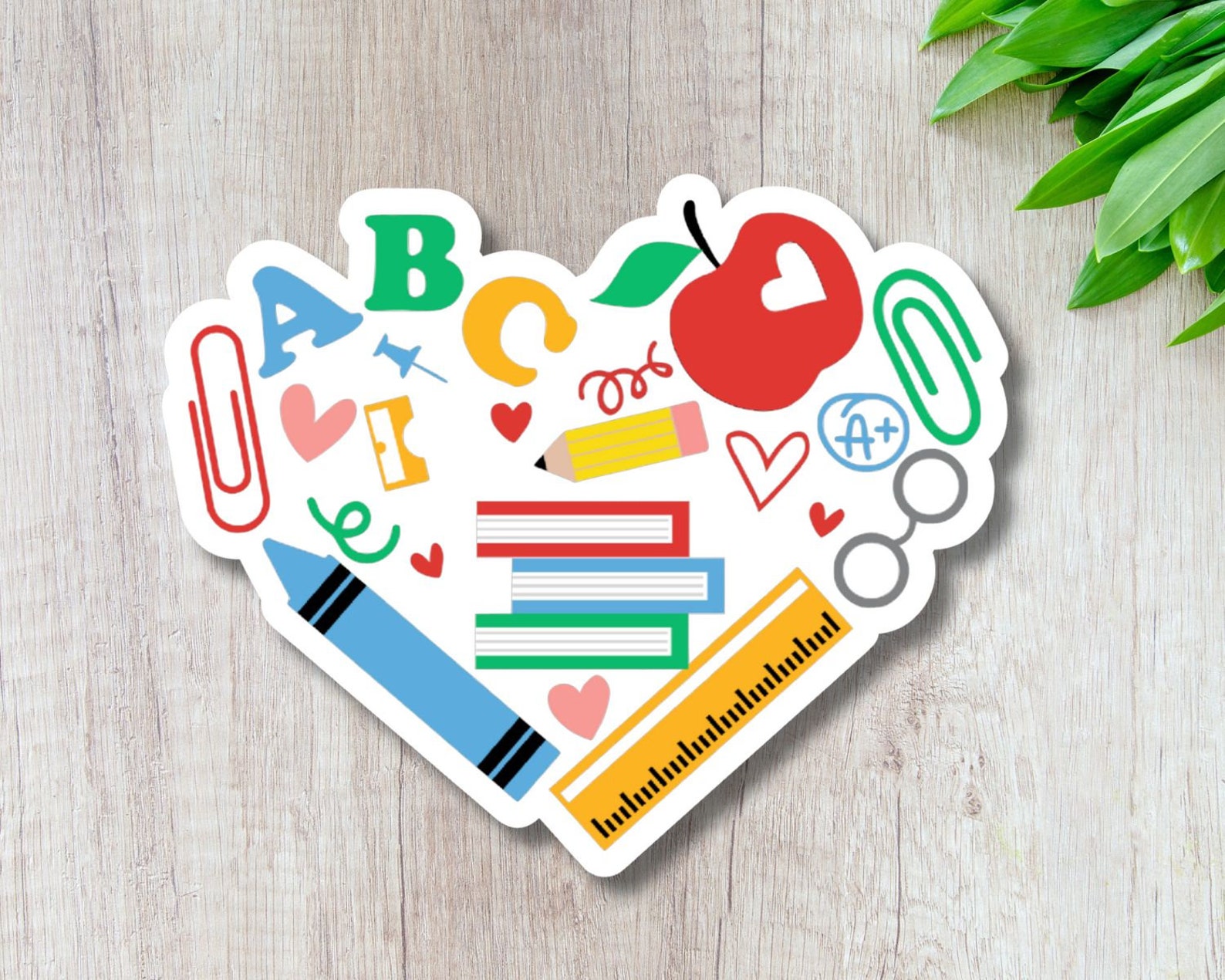 ABC Sticker, School Supplies Sticker, Vinyl, Water-resistant Sticker ...