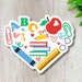 ABC Sticker, School Supplies Sticker, Vinyl, Water-resistant Sticker ...