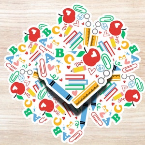 ABC Sticker, School Supplies Sticker, Vinyl, Water-resistant Sticker ...