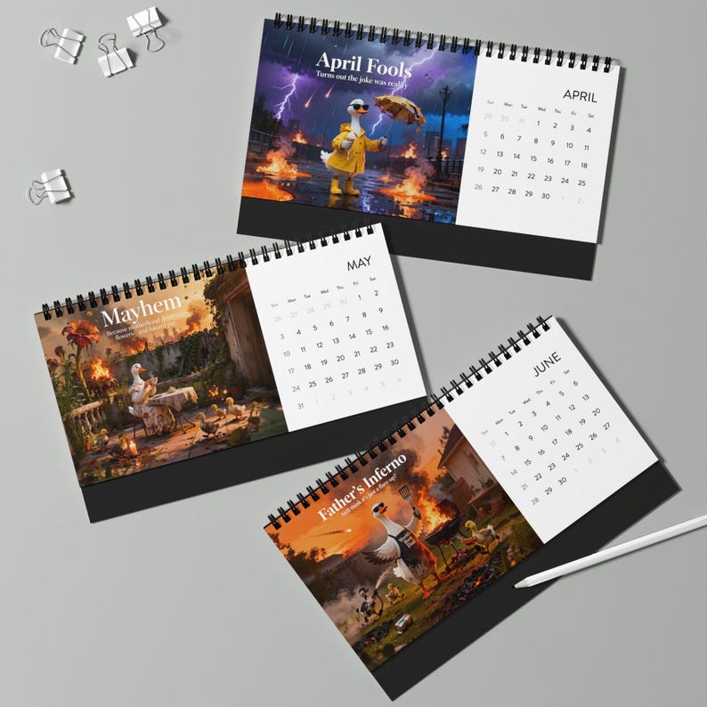 2026 Silly Goose Desk Calendar, Apocalyptic Dark Humor Gift - Etsy