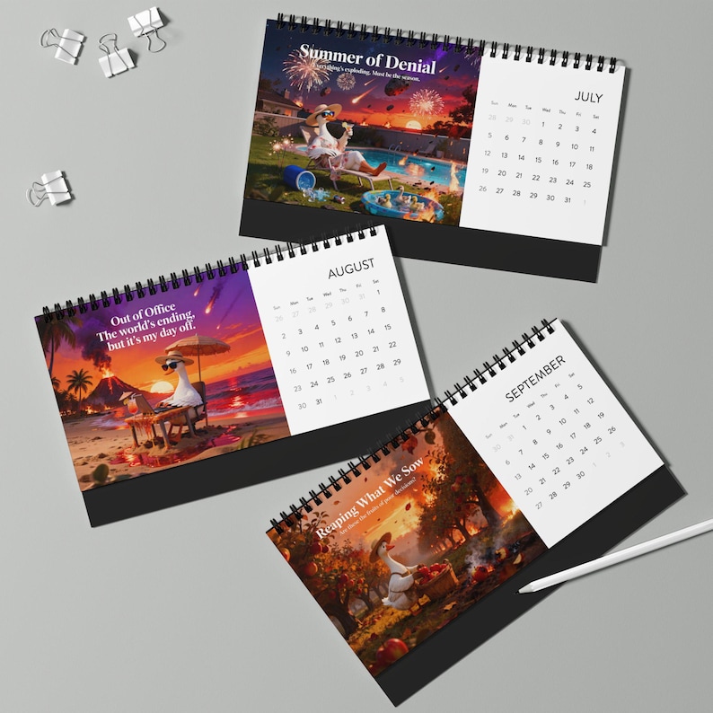 2026 Silly Goose Desk Calendar, Apocalyptic Dark Humor Gift - Etsy