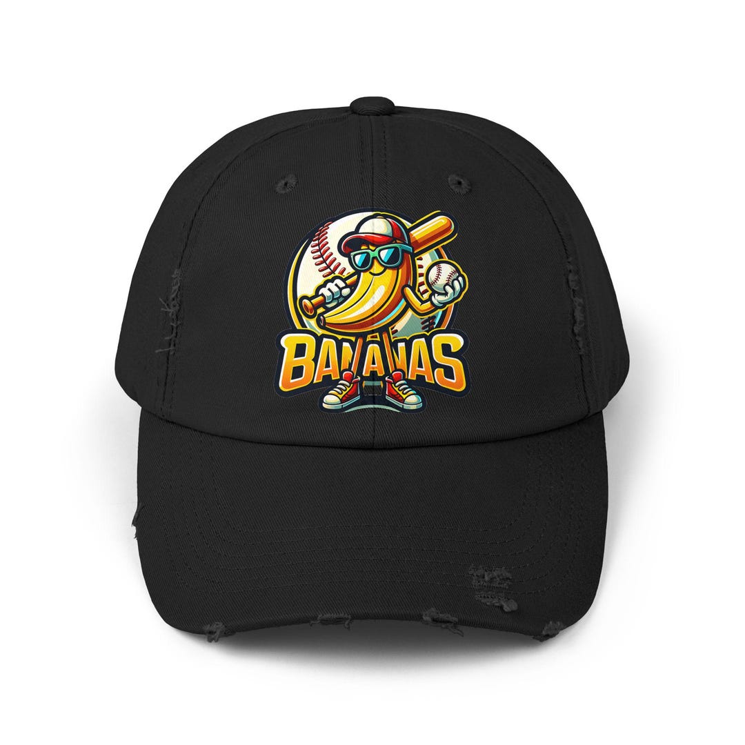 Let's Go Bananas Baseball Hat: Distressed Sports Mascot Cap - Etsy