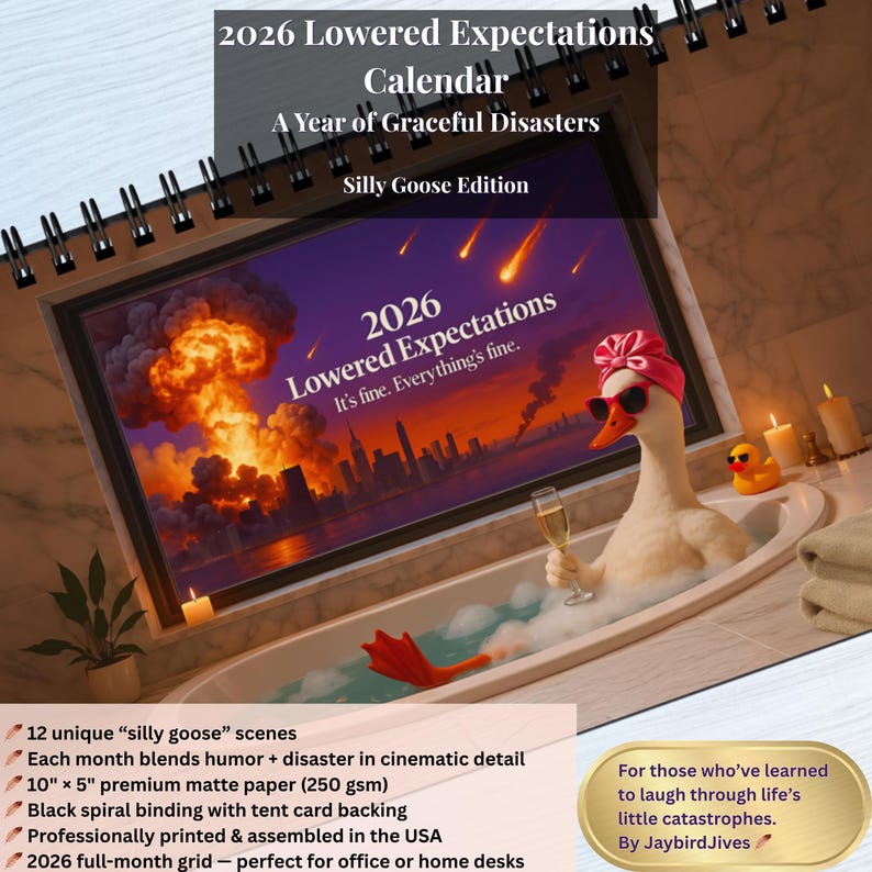 2026 Silly Goose Desk Calendar, Apocalyptic Dark Humor Gift - Etsy