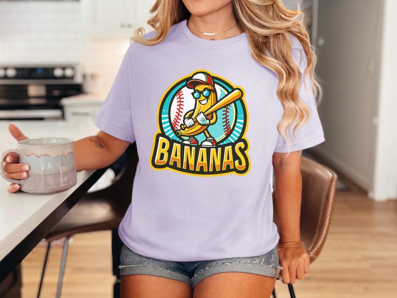 Bananas Baseball Comfort Colors Tee: Funny Sports Gameday Shirt - Etsy