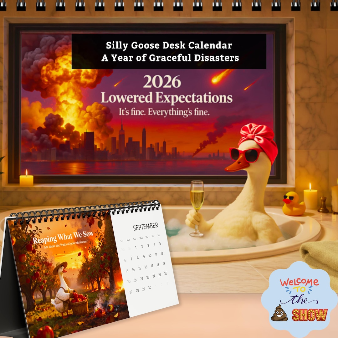 2026 Silly Goose Desk Calendar, Apocalyptic Dark Humor Gift - Etsy