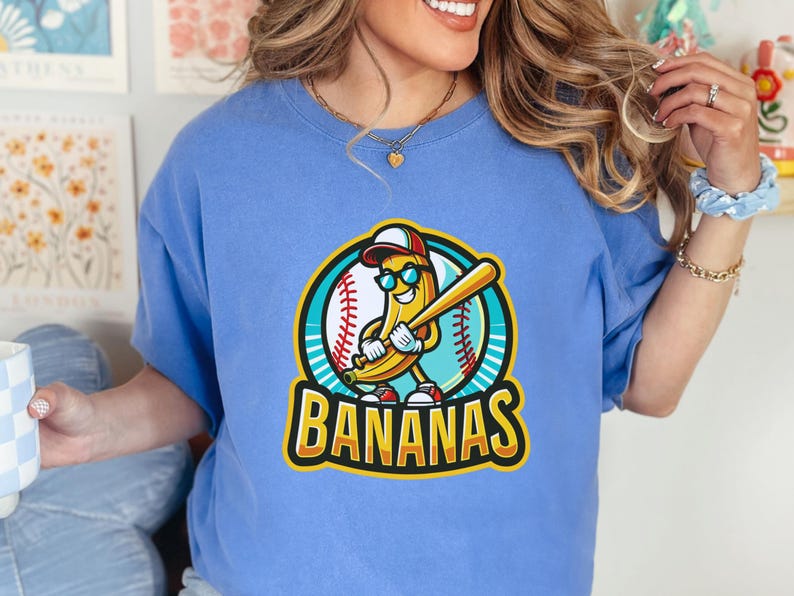 Bananas Baseball Comfort Colors Tee: Funny Sports Gameday Shirt - Etsy