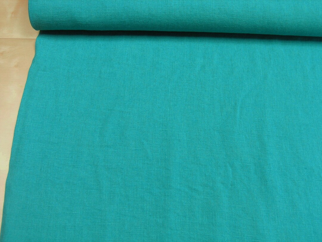 Linen Damiel Turquoise Pure Solid Linen Fabric 0.54yd (0.5m) - Etsy