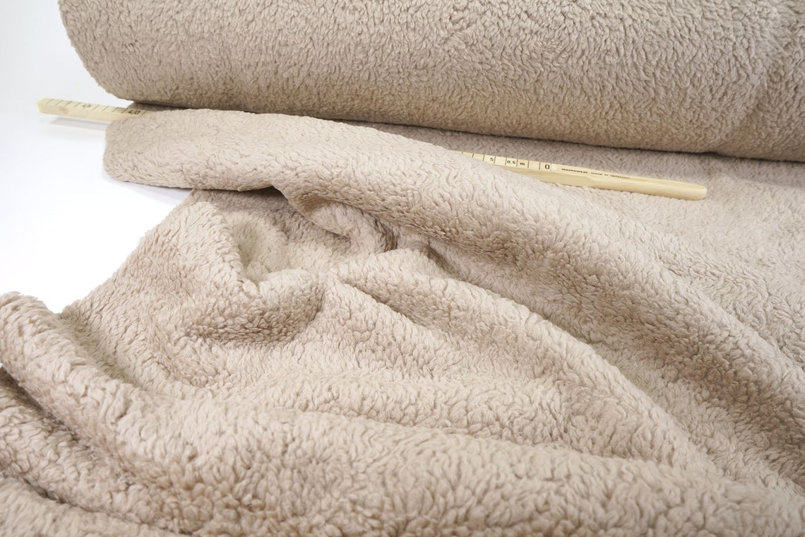 Cotton Teddy Plush Fabric Beige 0.54yd 05m - Etsy