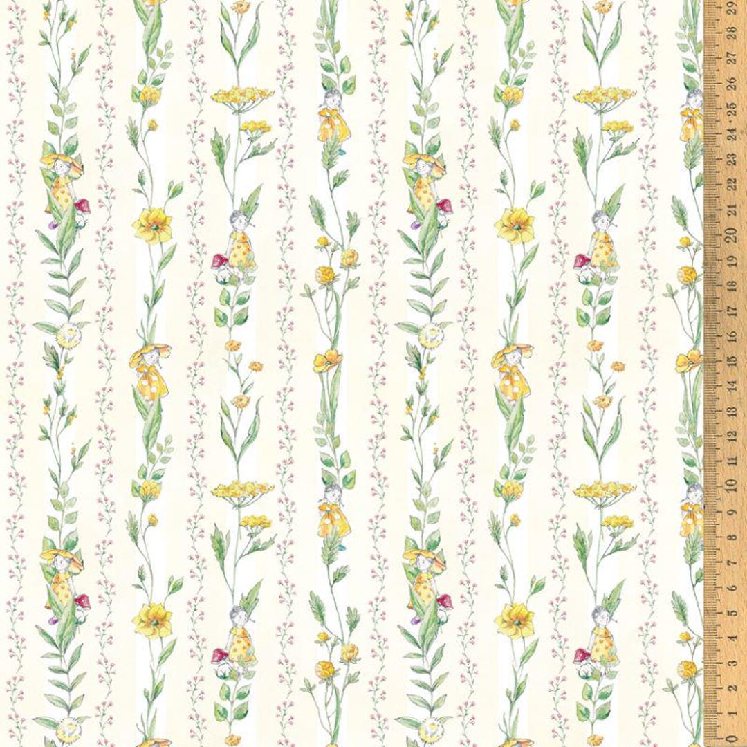 Acufactum Cotton Fabric Flower Children & Tendrils Carola Gutwill 0.54 ...