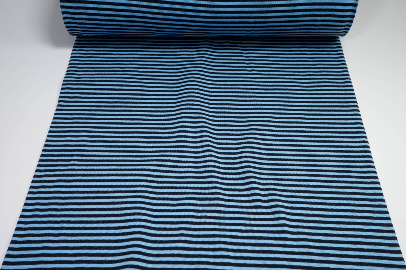 Rib Knit Fabric Plain Striped Dark Blue Light Blue 0.54yd - Etsy