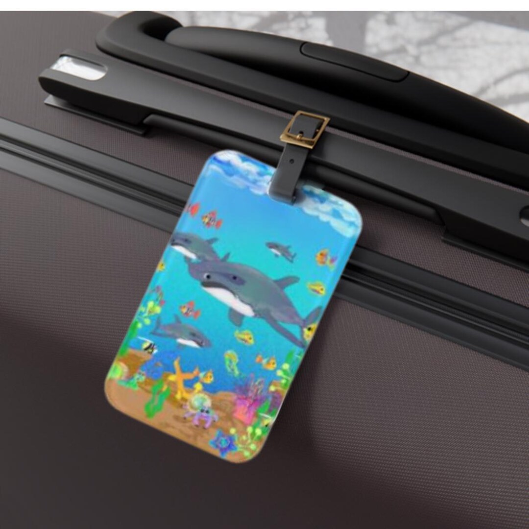 SHARK LUGGAGE Bag Tag, Shark ID for Suitcases, Shark Key Chain, Shark ...