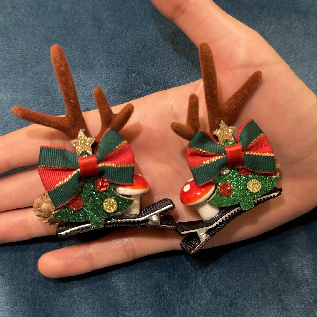 Christmas Antler Hair Clips Deer Ears Hair Clips Festive Hair Clips ...
