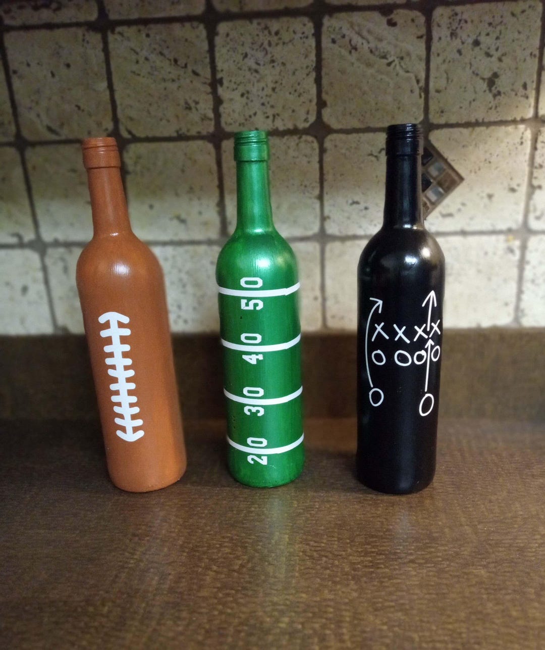 Football Wine Bottle Decor - Etsy