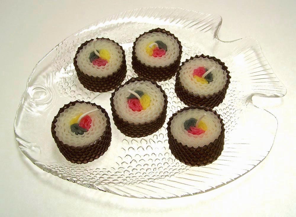 Sushi Geekery Sushi Boxed Set Sushi Shaped Candles Sushi Set Box Votive ...