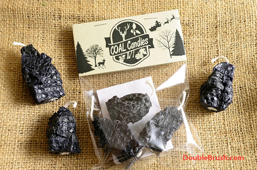 Lump of Coal Black Beeswax Candles Rock Coal Candles Stocking Stuffer ...