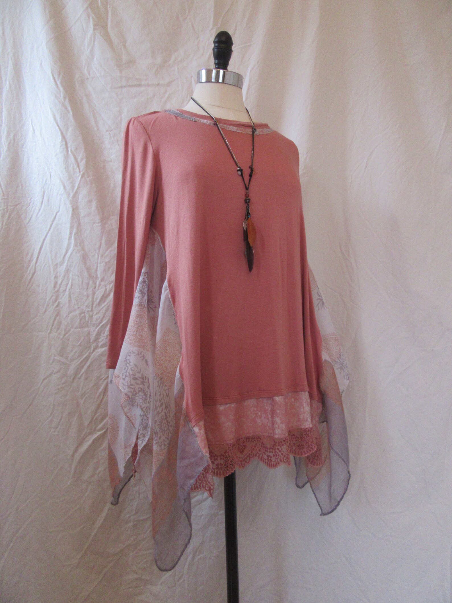 Lagenlook Tunic Long Flowing Soft Washed Peachy Pink Cotton - Etsy