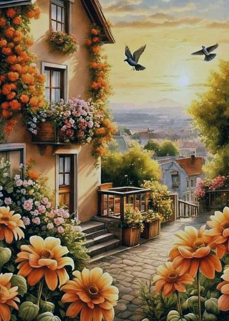 PRINTABLE Good Morning, Kalimera Nikola Painting Pretty Street View ...