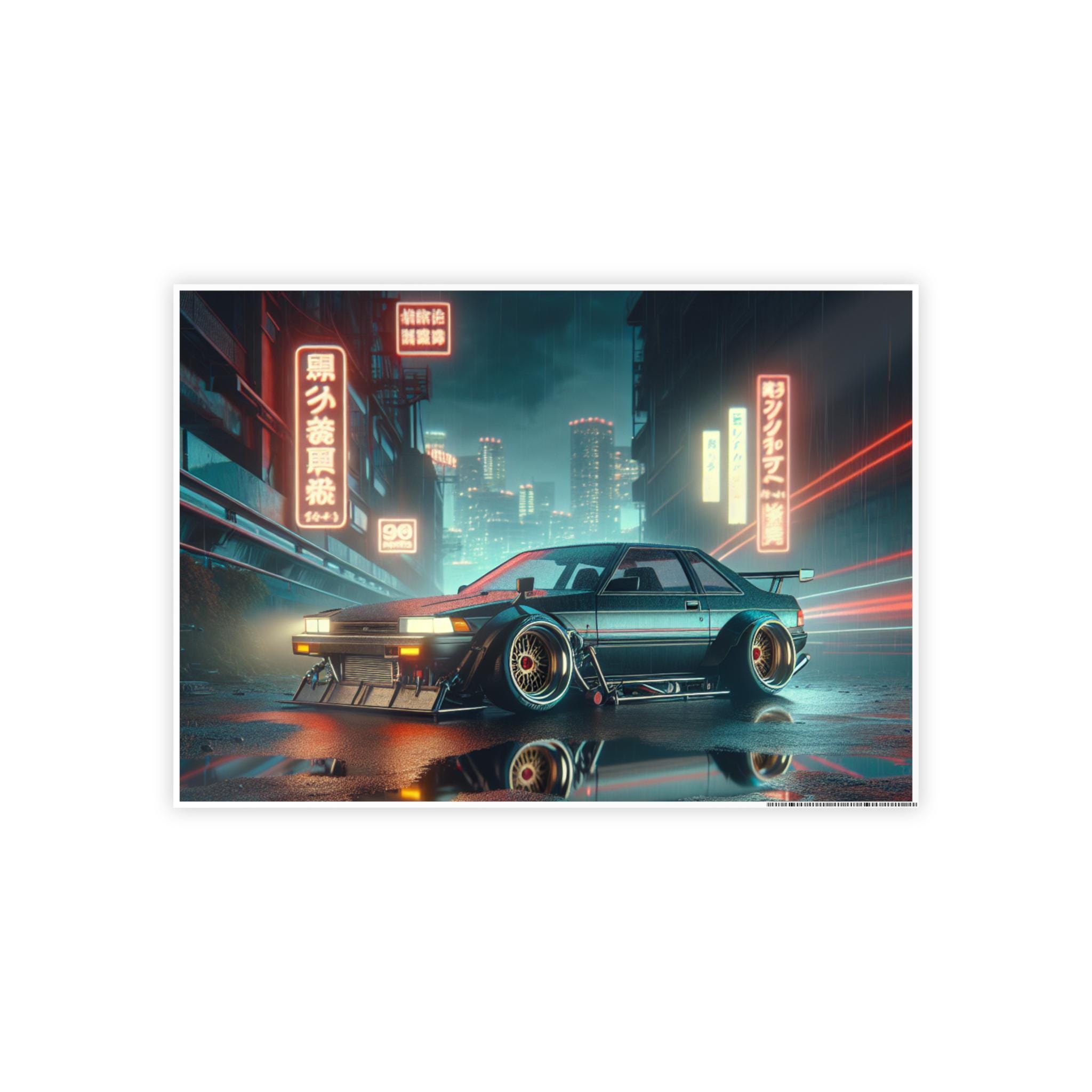 Retro JDM, Tokyo, JDM Car Posters, JDM, Rainy, Car Accessories, Car ...