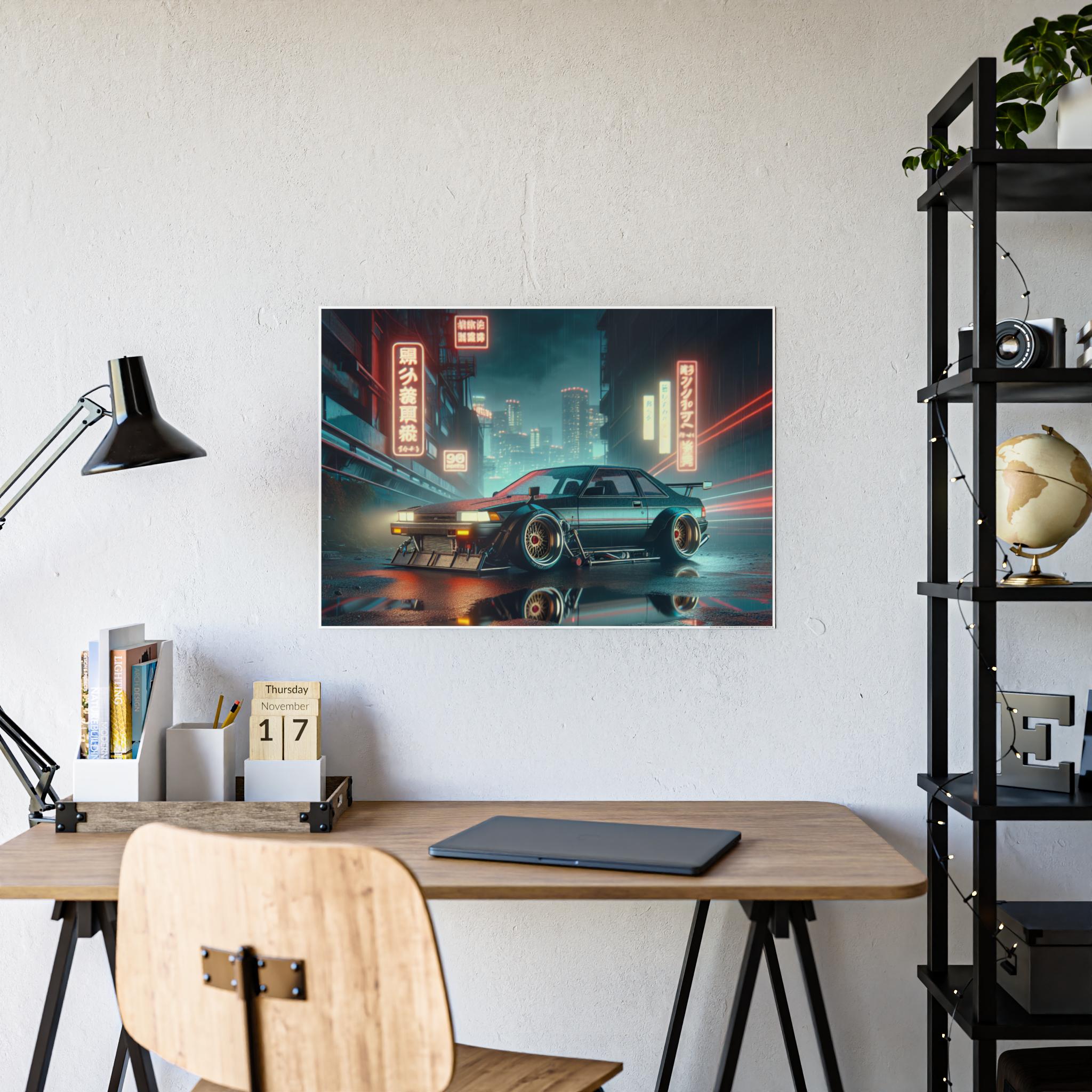 Retro JDM, Tokyo, JDM Car Posters, JDM, Rainy, Car Accessories, Car ...