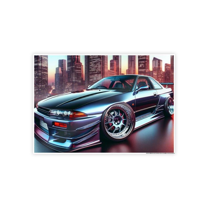 Stanced, JDM Car Poster, Skyline, R34, JDM, Cityscape, Car Accessories ...