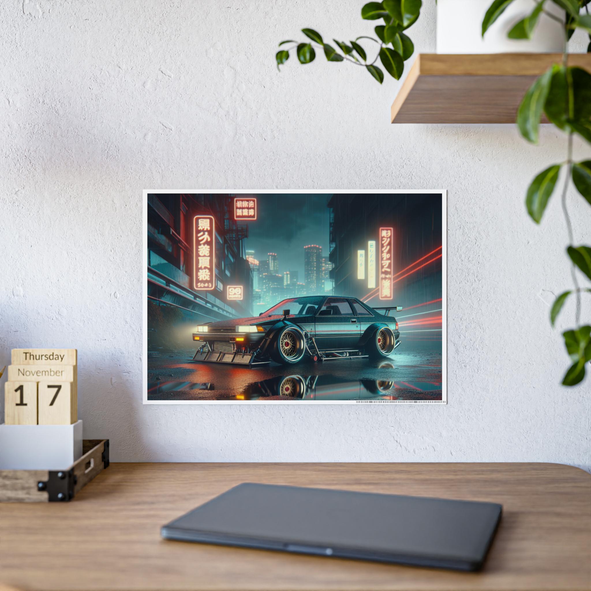 Retro JDM, Tokyo, JDM Car Posters, JDM, Rainy, Car Accessories, Car ...