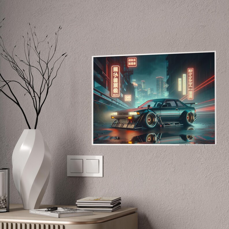 Retro JDM, Tokyo, JDM Car Posters, JDM, Rainy, Car Accessories, Car ...