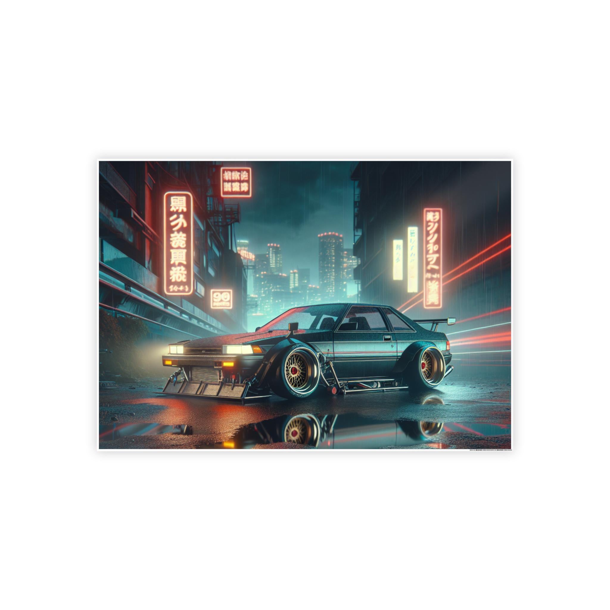Retro JDM, Tokyo, JDM Car Posters, JDM, Rainy, Car Accessories, Car ...