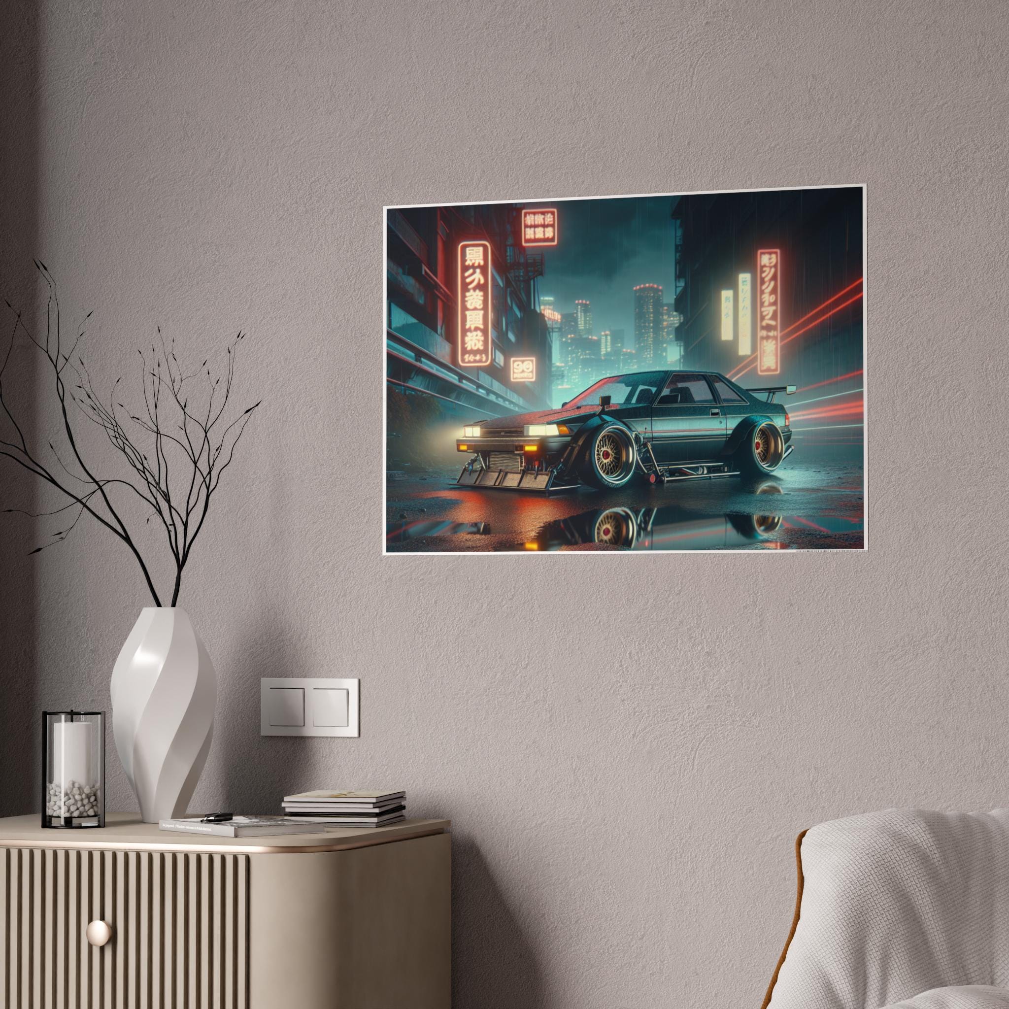 Retro JDM, Tokyo, JDM Car Posters, JDM, Rainy, Car Accessories, Car ...