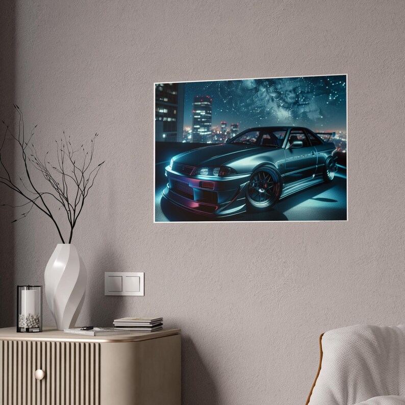 Stance, JDM Car Posters, Skyline, R34, Night Sky, Cityscape, Night, JDM ...