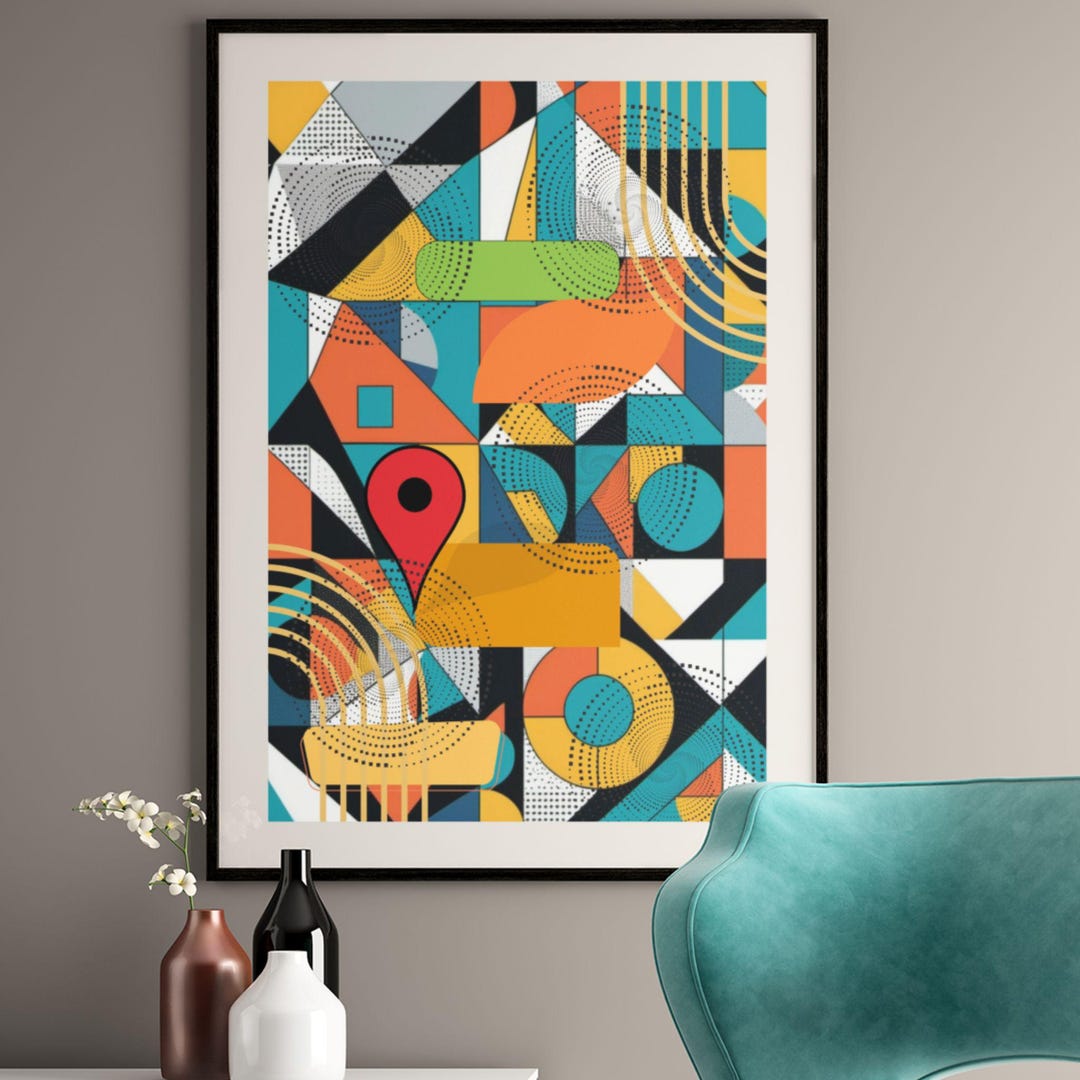 Geometric Shapes Symmetry Balance Wall Art Design, 210gsm Satin Poster ...