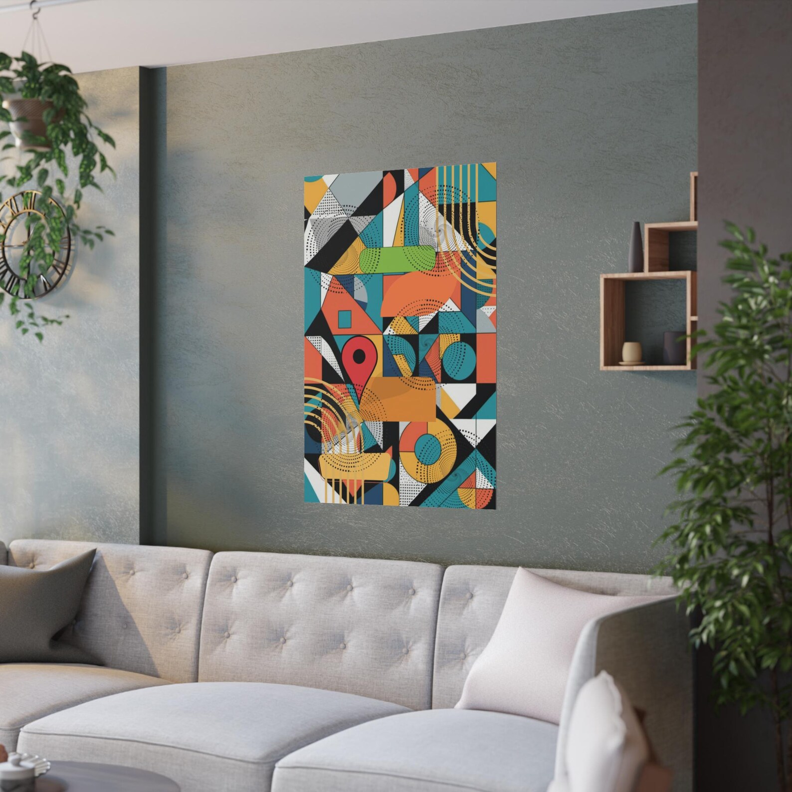 Geometric Shapes Symmetry Balance Wall Art Design, 210gsm Satin Poster ...