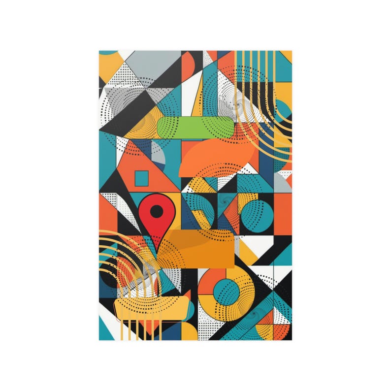 Geometric Shapes Symmetry Balance Wall Art Design, 210gsm Satin Poster ...