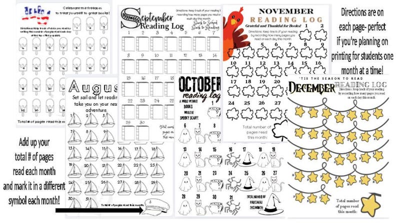 Monthly Reading Habit Tracker: Undated Printable Log (PDF) - Etsy