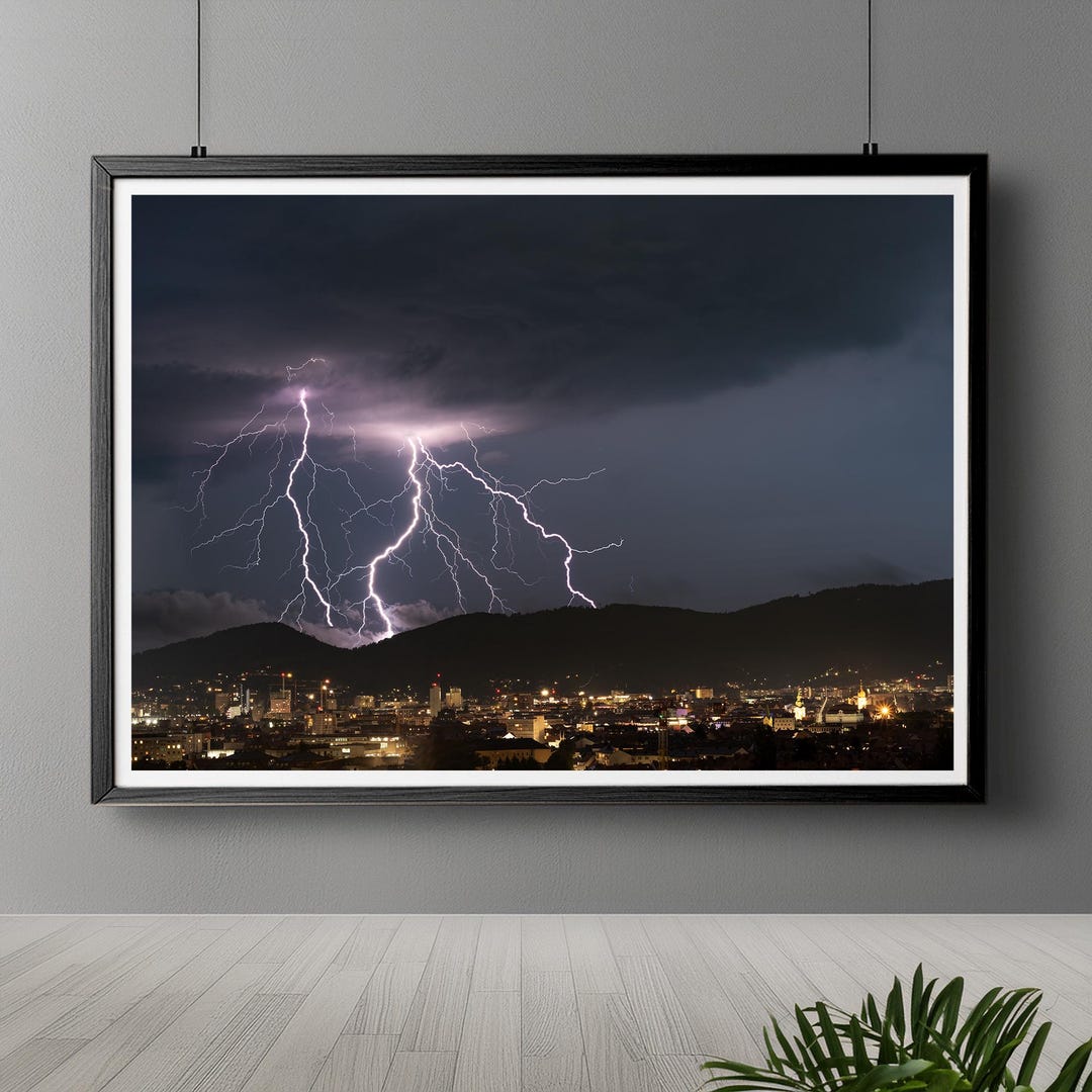 Lightning Photography, Nature Storm Poster, Printable Wall Art ...
