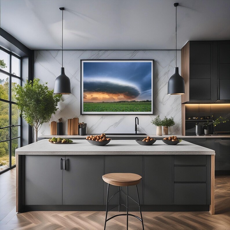 Thunderstorm Photography, Thunder Strike Summer Landscape, Storm Canvas ...