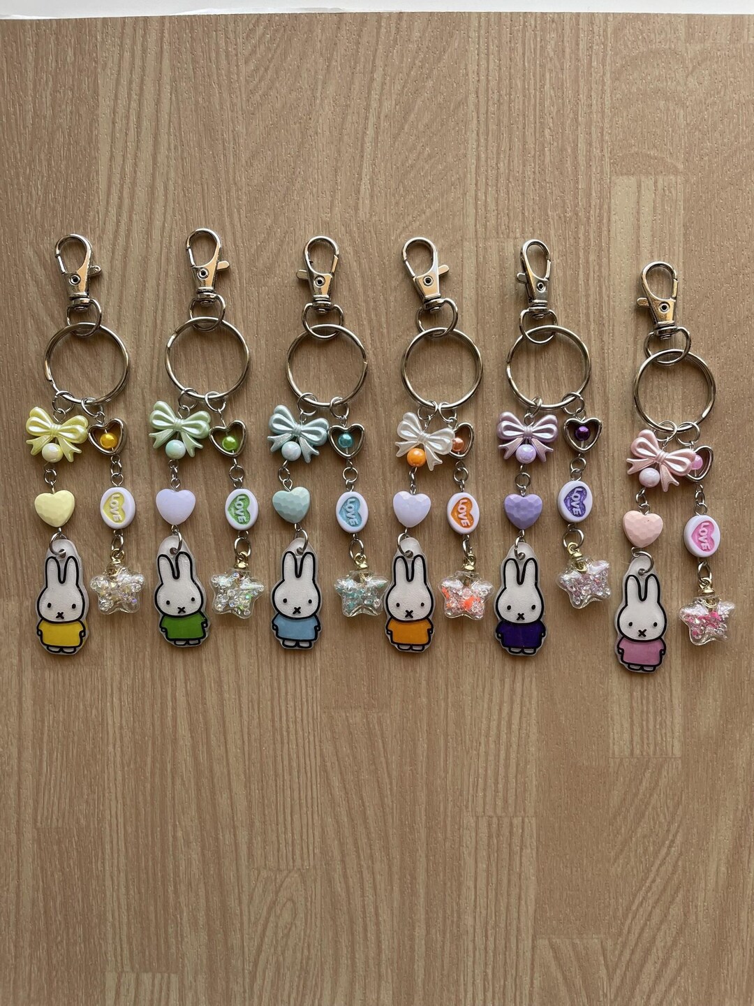 Colourful Miffy Yellow Green Blue Orange Purple Pink Charm Beaded ...