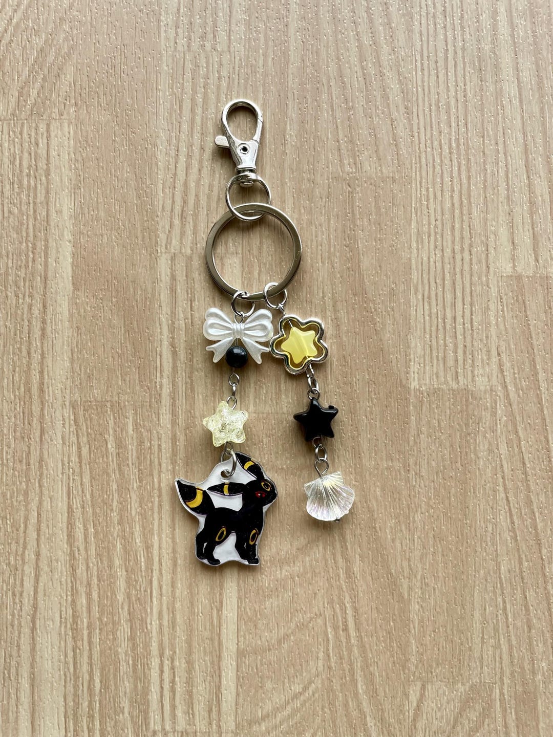 Pokemon Eevee Evolutions Umbreon Charm Beaded Keychain - Etsy