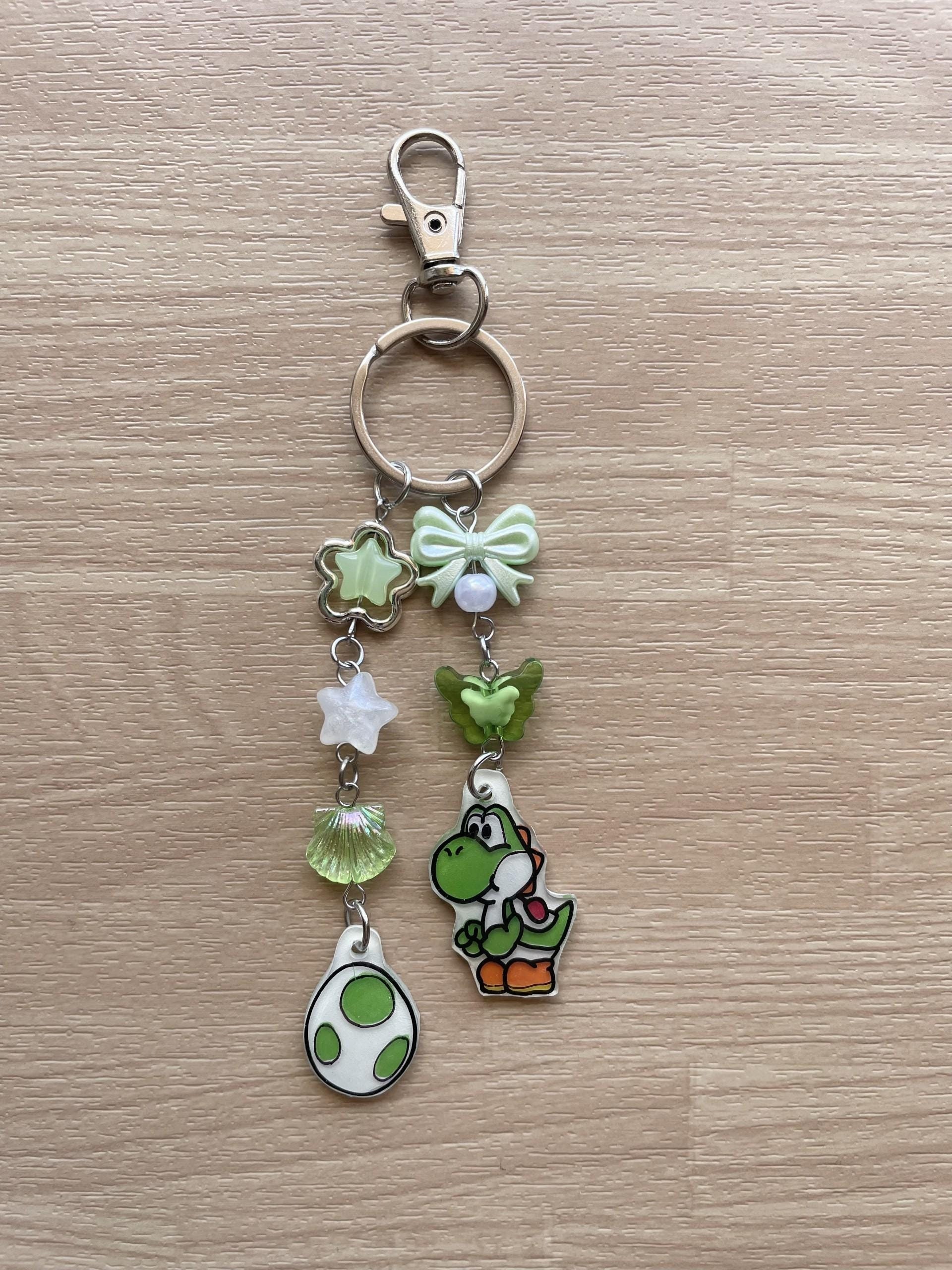 Super Mario Yoshi With Egg Charm Beaded Keychain - Etsy