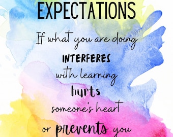 One Rule Classroom Expectations Poster Neutral Gradient - Etsy