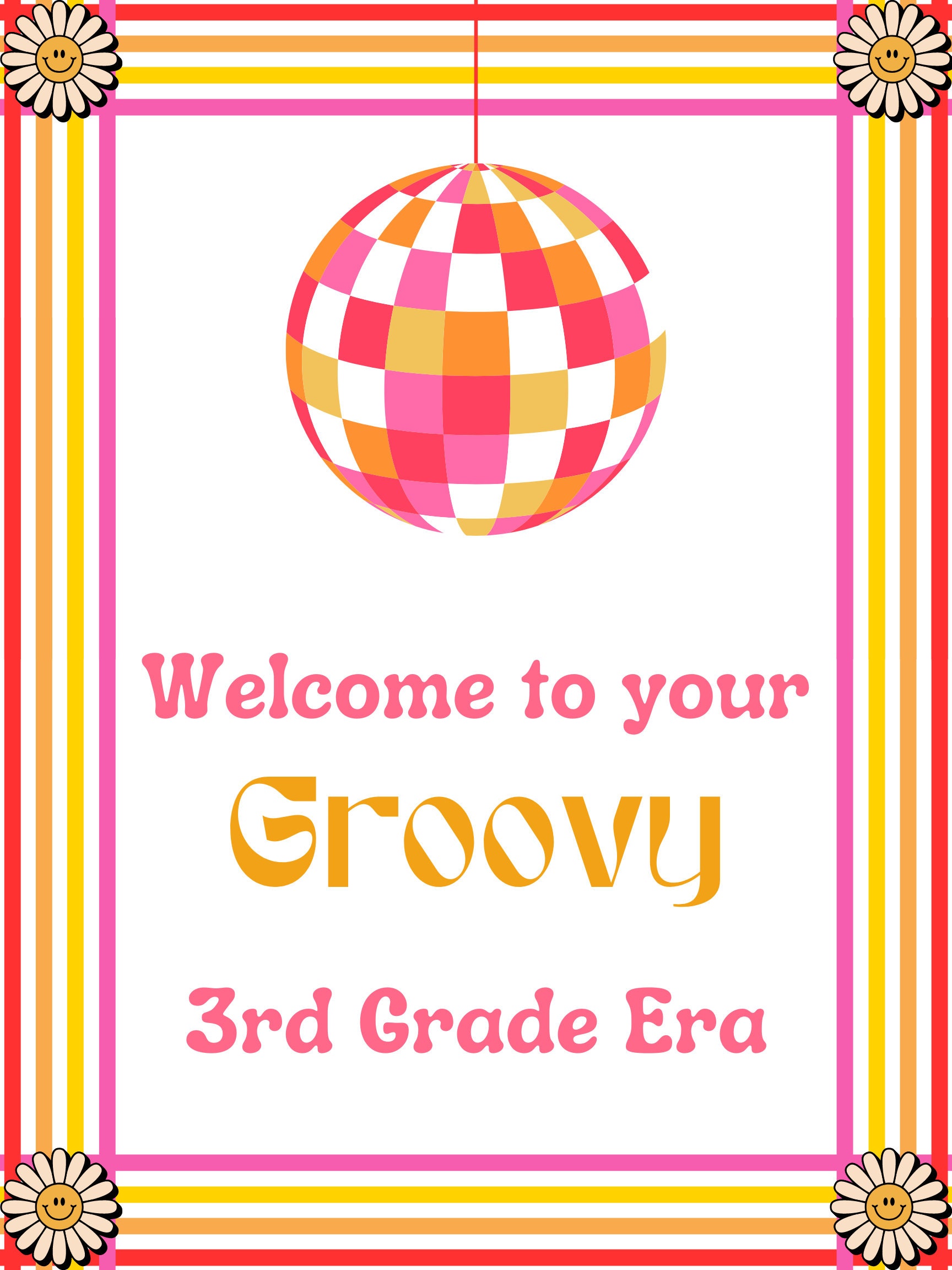 Groovy 70's Disco Classroom Posters Funny Welcome Sign - Etsy